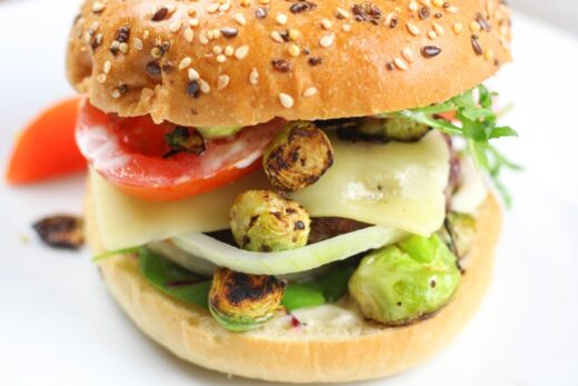 Homemade Hamburger with Brussels Sprouts Surprise