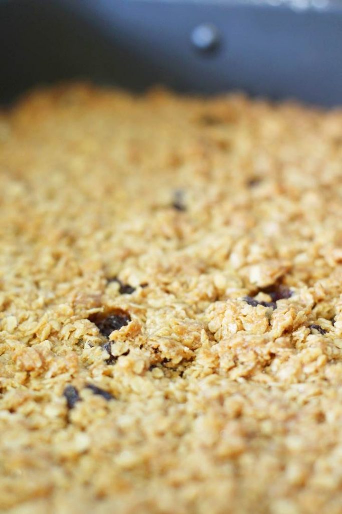 Fruity Flapjacks (cereal bars) - a chewy British snack with dried fruit