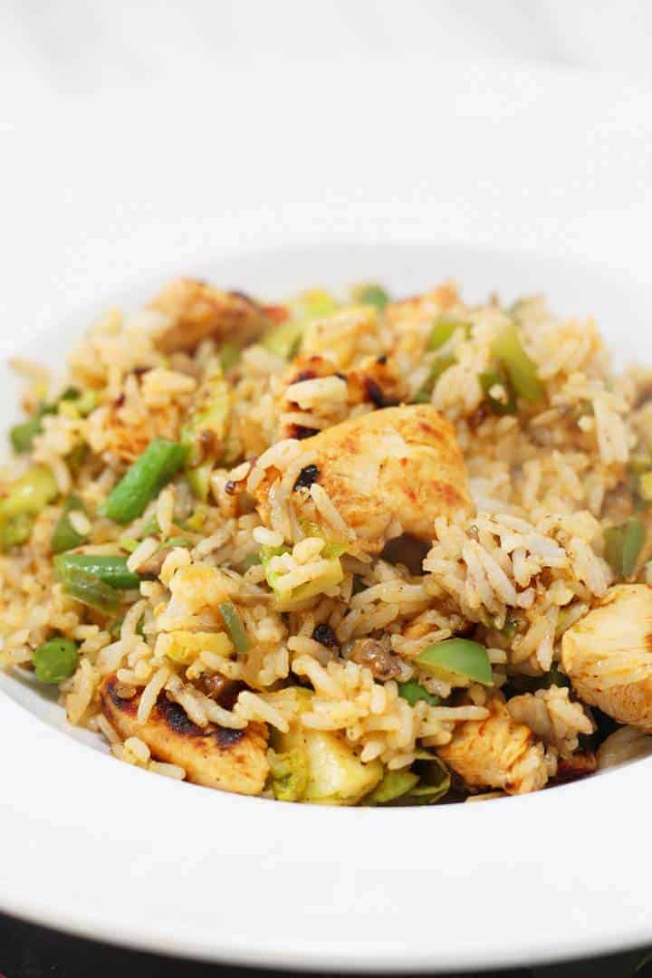 Piri Piri Rice Recipe - spicy piri piri chicken with rice and veg stir fry