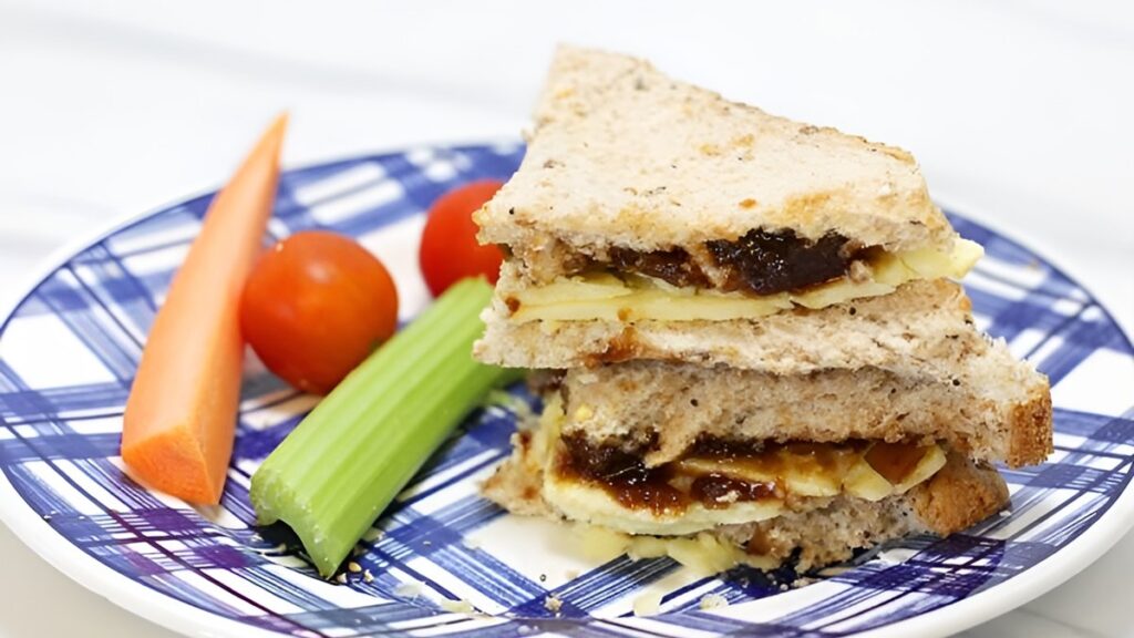 Cheese and Pickle Sandwich - part of a trad. 'Ploughman's' lunch