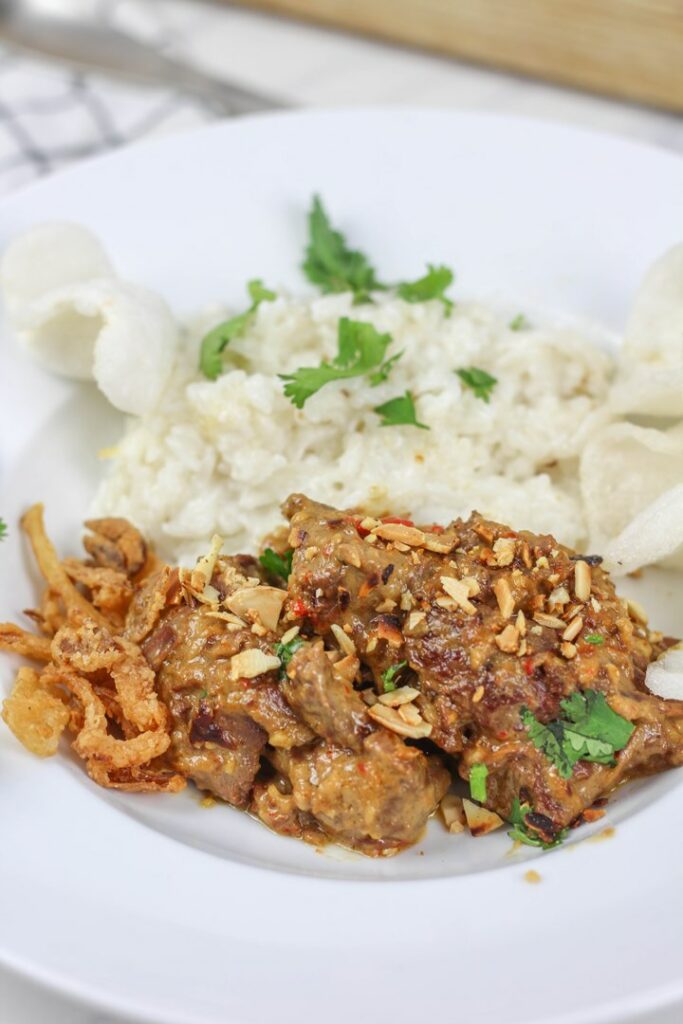 Indonesian Beef Curry - tender beef slow-cooked in coconut milk