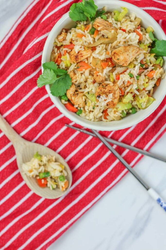 Piri Piri Rice Recipe - with marinated spicy chicken and vegetables
