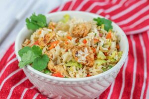Piri Piri Rice Recipe - with marinated spicy chicken and vegetables
