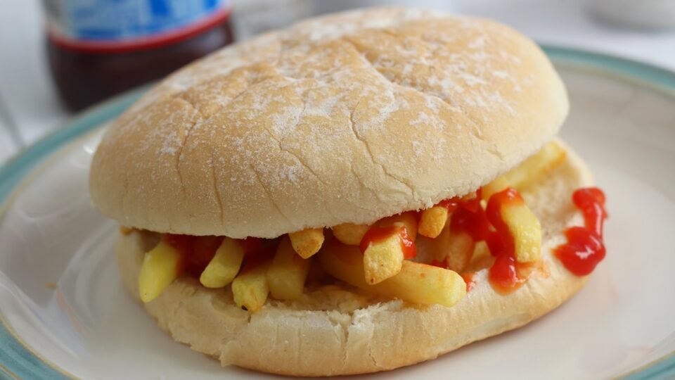 Chip Butty Recipe - A traditional British fried potato sandwich