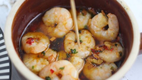 Spanish Prawns in Garlic - a delicious spicy tapas dish
