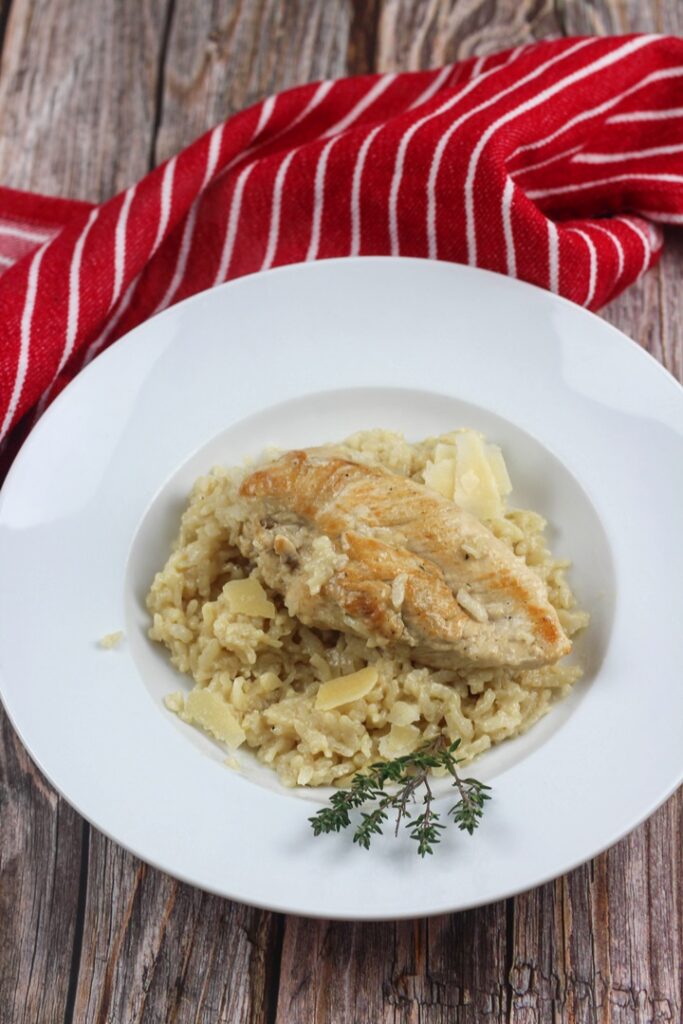 Creamy Chicken Risotto Recipe - make in the oven - super tender chicken