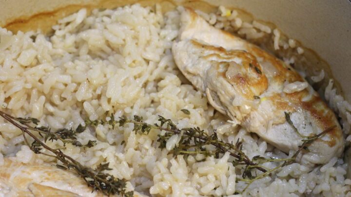 Creamy Chicken Risotto Recipe - make in the oven - super tender chicken