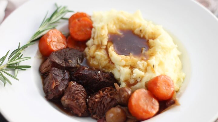 Beef Shin Recipe - beef shanks slow cooked in a Dutch oven