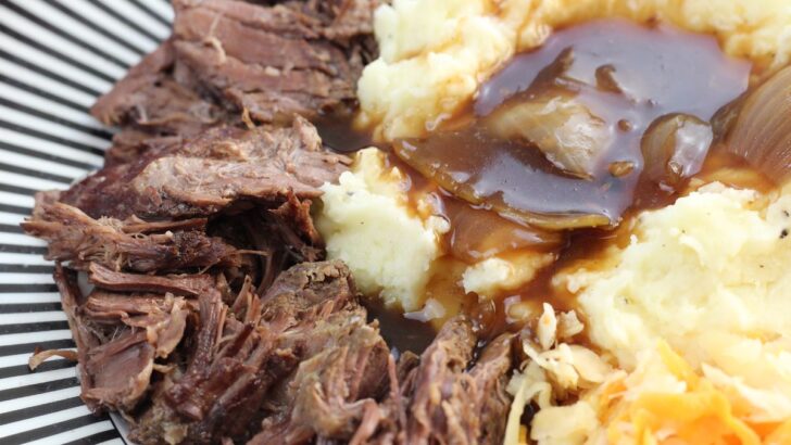 Braised steak and onions in slow cooker, Dutch oven or Instant Pot