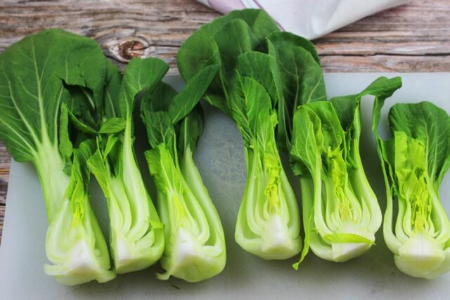 Stir-Fried Pak Choi (Bok Choy or Chinese cabbage in the wok)