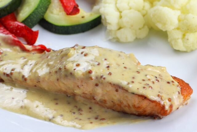 Creamy Mustard Sauce For Salmon - ready in about 5-6 minutes!