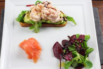 Avocado and Prawn Stack - a delicious starter/canape ready in 5 minutes