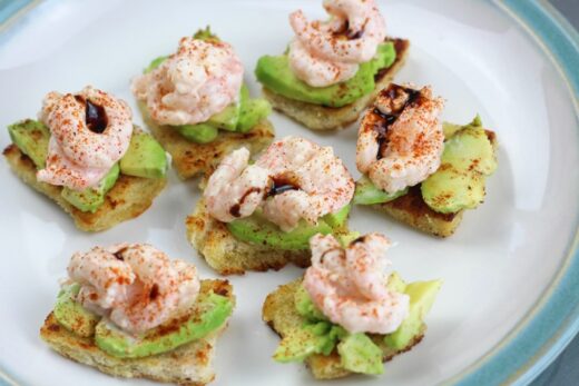 Avocado and Prawn Stack - a delicious canape ready in