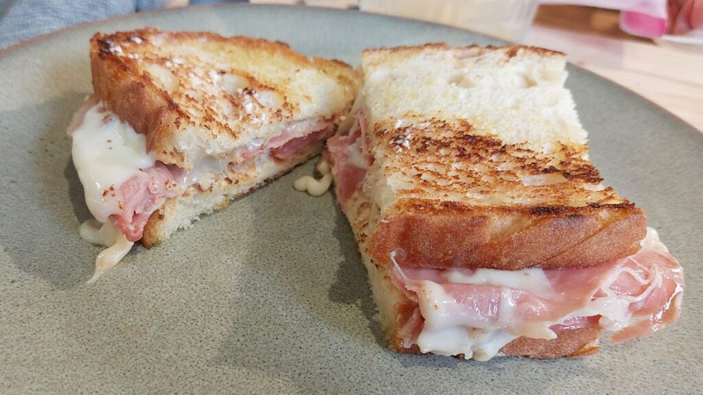 Ham and Cheese Toastie - with a special cheese - fried in the pan