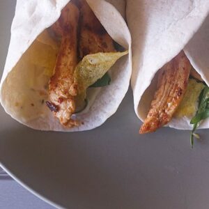 Fried Chicken Wraps - with garlic, sambal, onions and crisps